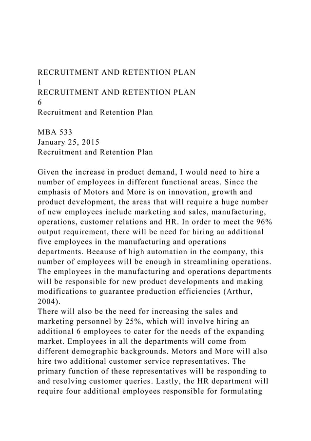 RECRUITMENT AND RETENTION PLAN .docx