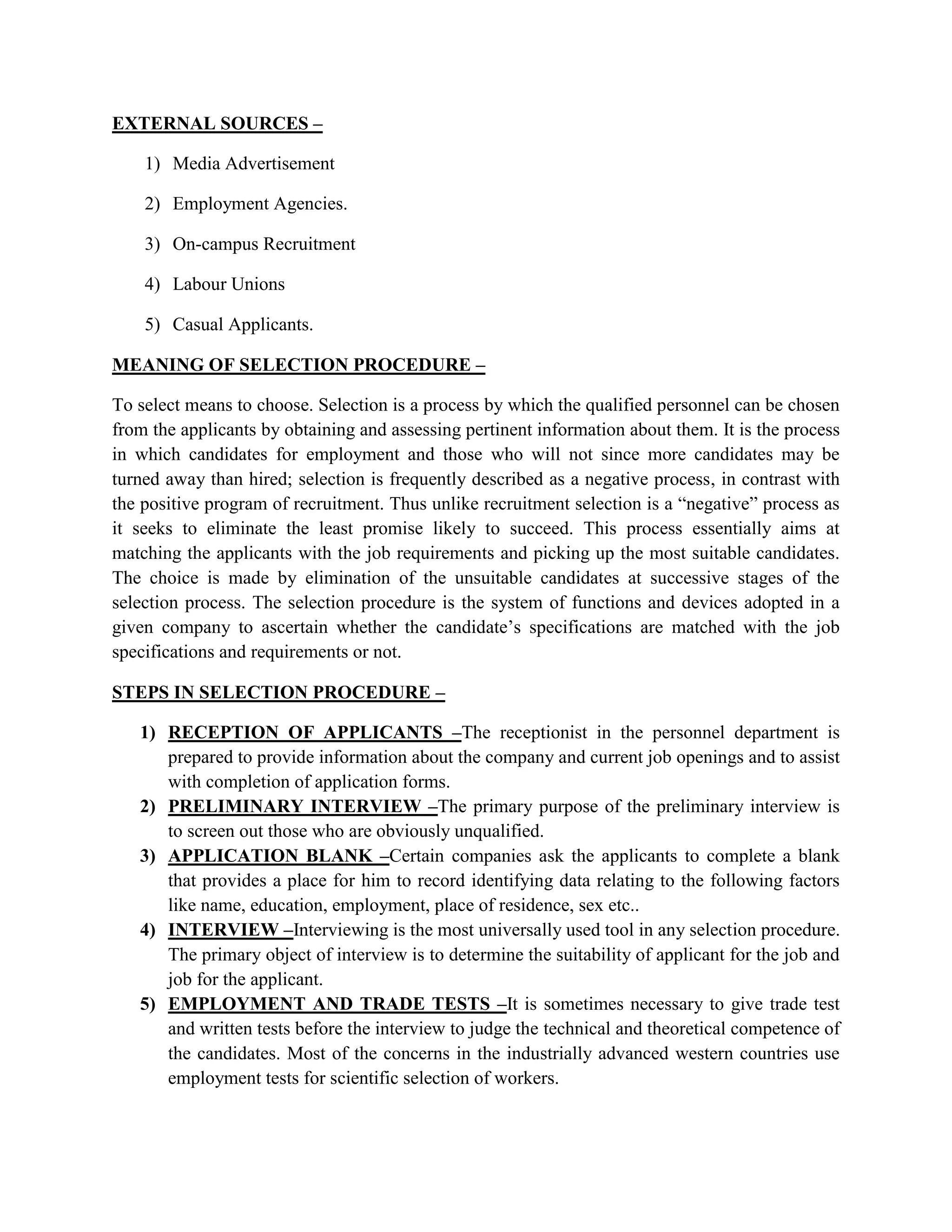 Recruitment and selection | DOCX