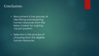 Recruitment and selection | PPTX