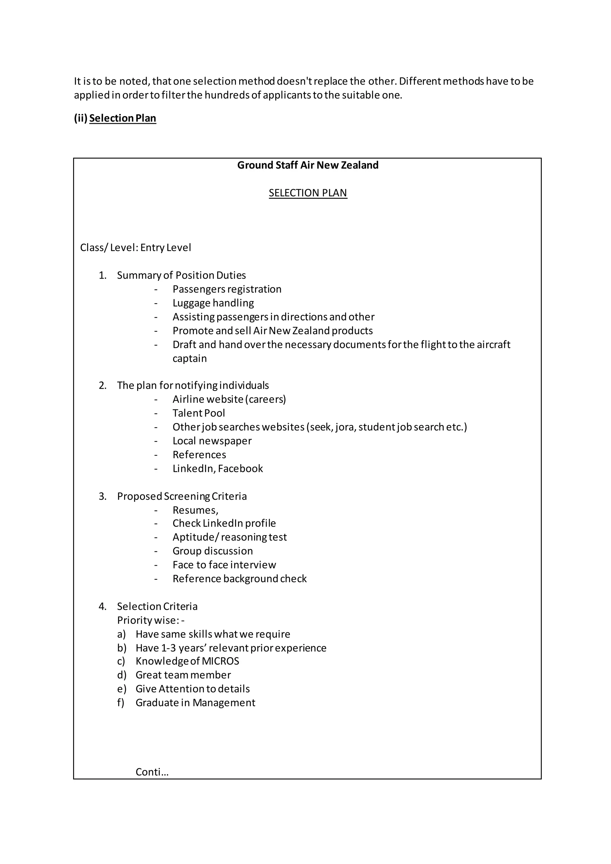 Recruitment and selection | DOCX