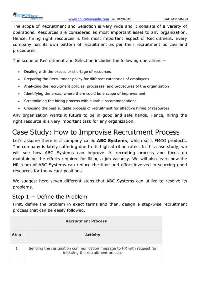 Recruitment and selection | PDF