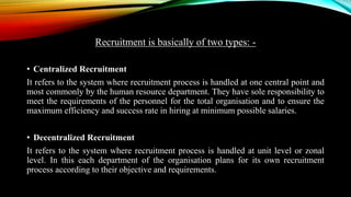 Recruitment and selection | PPTX