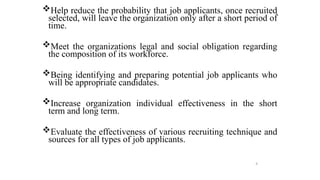 RECRUITMENT AND SELECTION definition types, methods.ppt