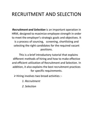 RECRUITMENT AND SELECTION1.docx