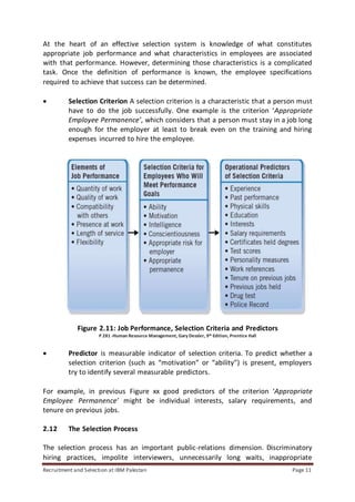 Recruitment and selection at ibm pakistan | DOCX