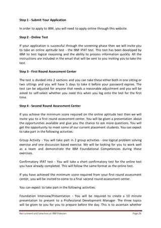 Recruitment and selection at ibm pakistan | DOCX