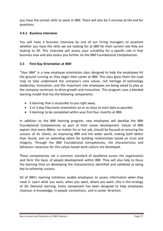 Recruitment and selection at ibm pakistan | DOCX
