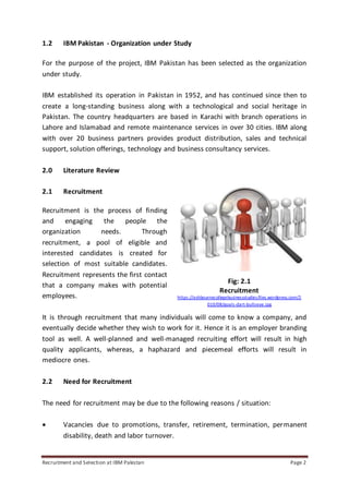 Recruitment and selection at ibm pakistan | DOCX