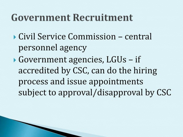 Recruitment and selection in government service | PDF | Human Resources ...