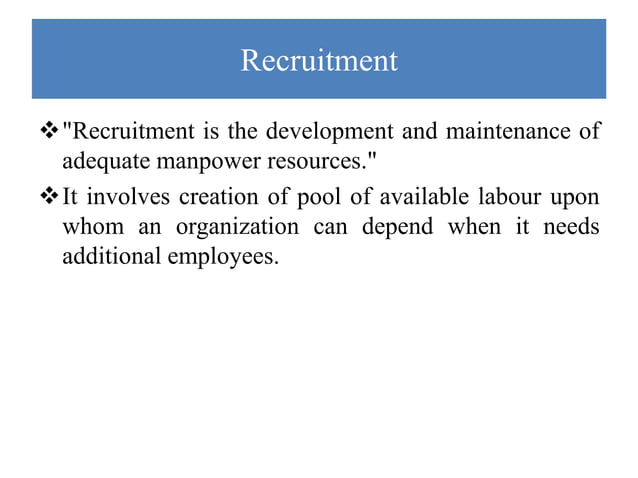 Recruitment and selection in hrm | PPTX | Human Resources | Business