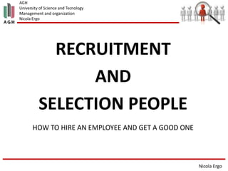 Recruitment and selection people | PPT