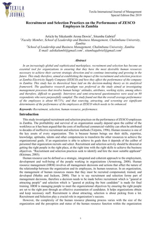 Recruitment and selection practices on performance at ZESCO.pdf