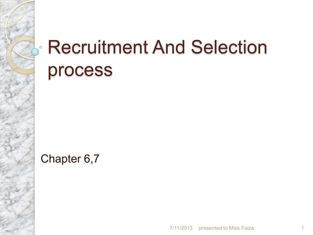Recruitment and selection process | PPT