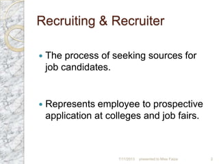 Recruitment and selection process | PPTX