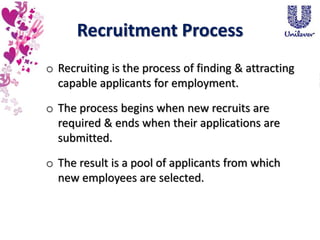 Recruitment and Selection Process-Unilever | PPTX