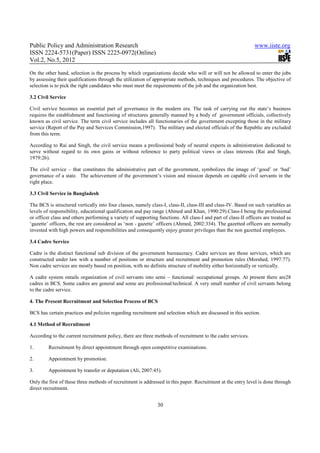 Recruitment and selection process in bangladesh civil service | PDF