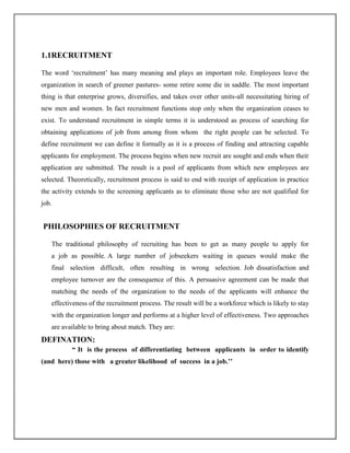 Recruitment and selection process synopsis | DOCX