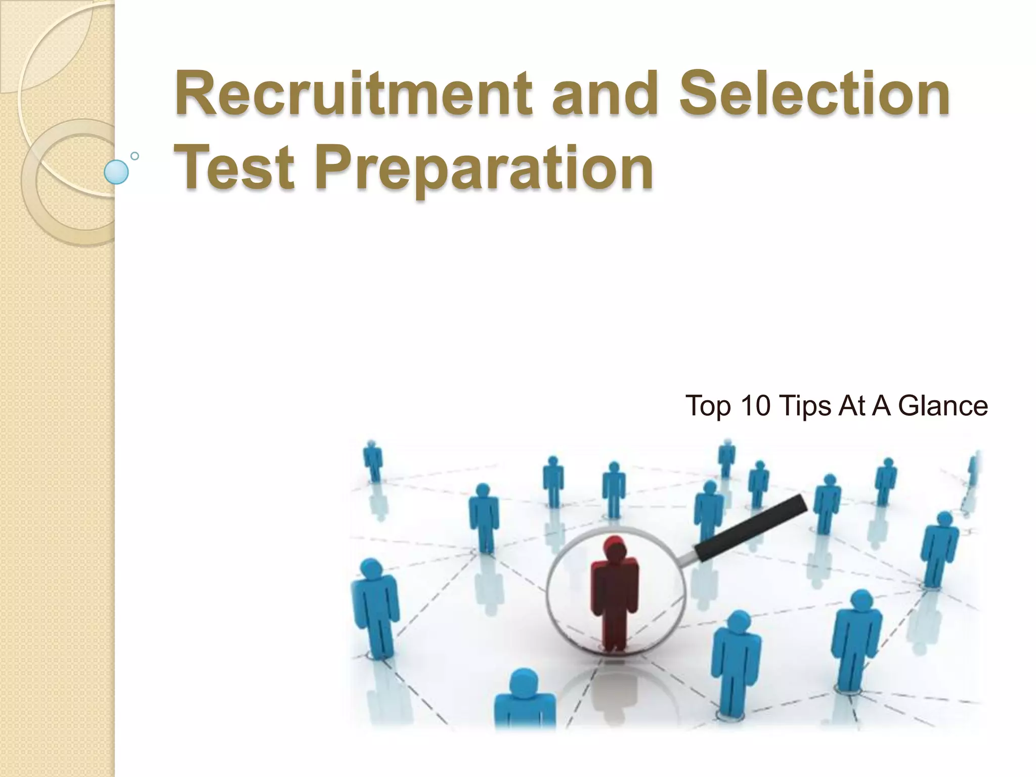 Recruitment and selection test preparation | PPT