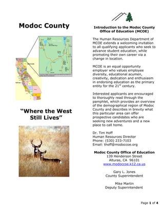 Modoc County Recruitment brochure | PDF