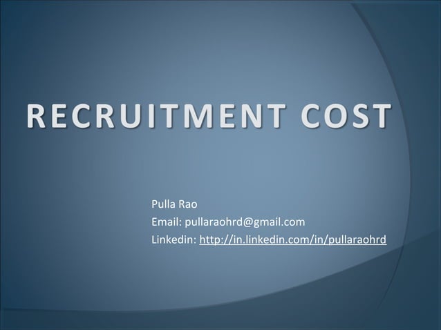 Recruitment costs | PPT