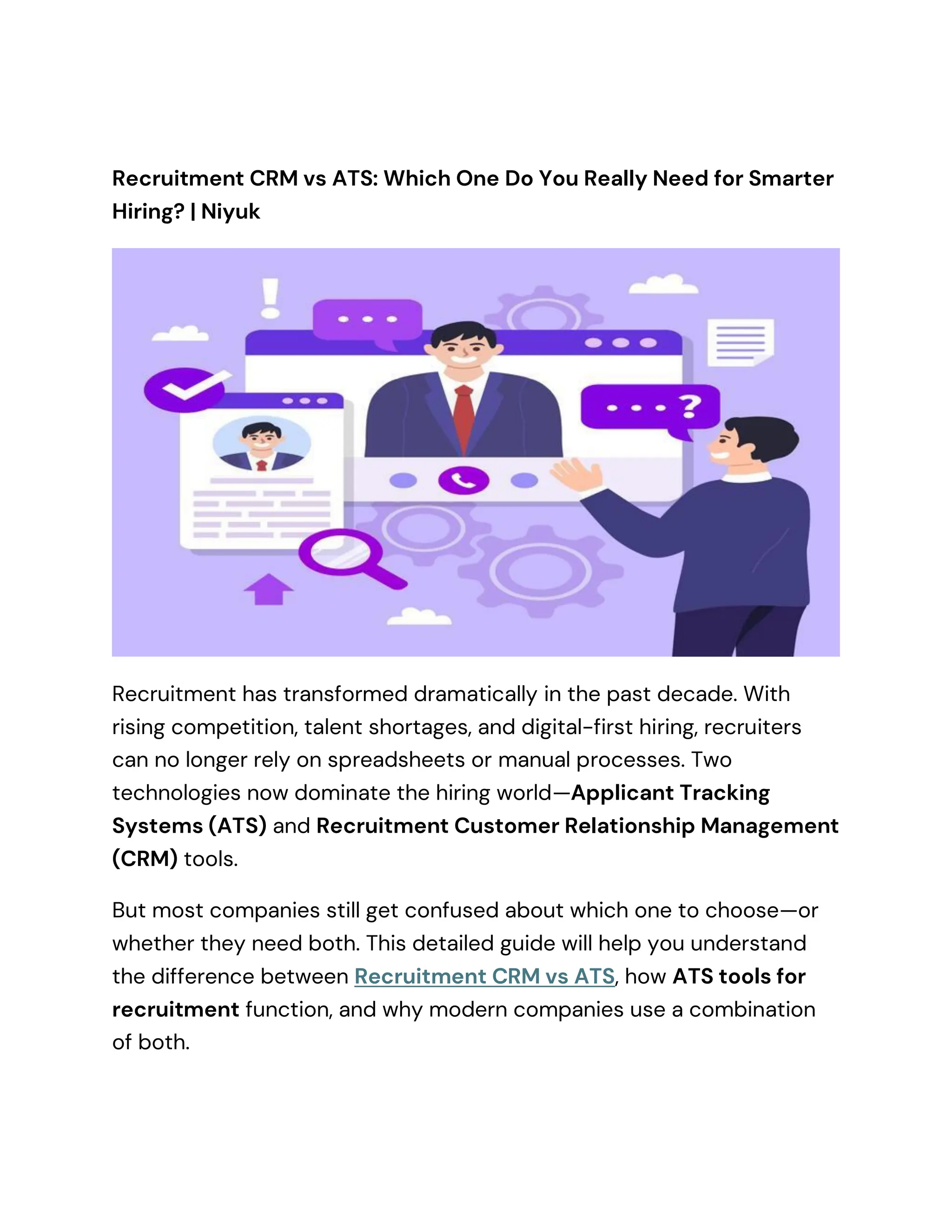 Recruitment CRM vs ATS Which One Do You Really Need for Smarter Hiring ...