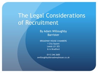 Legal Considerations of Recruitment | PDF