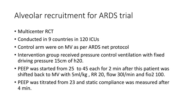 Recruitment maneuvers in ards | PPTX