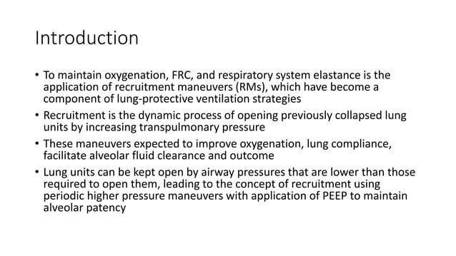 Recruitment maneuvers in ards | PPTX