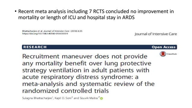 Recruitment maneuvers in ards | PPTX