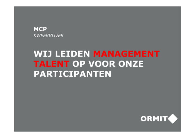 Recruitmentpresentatie ORMIT | PPT