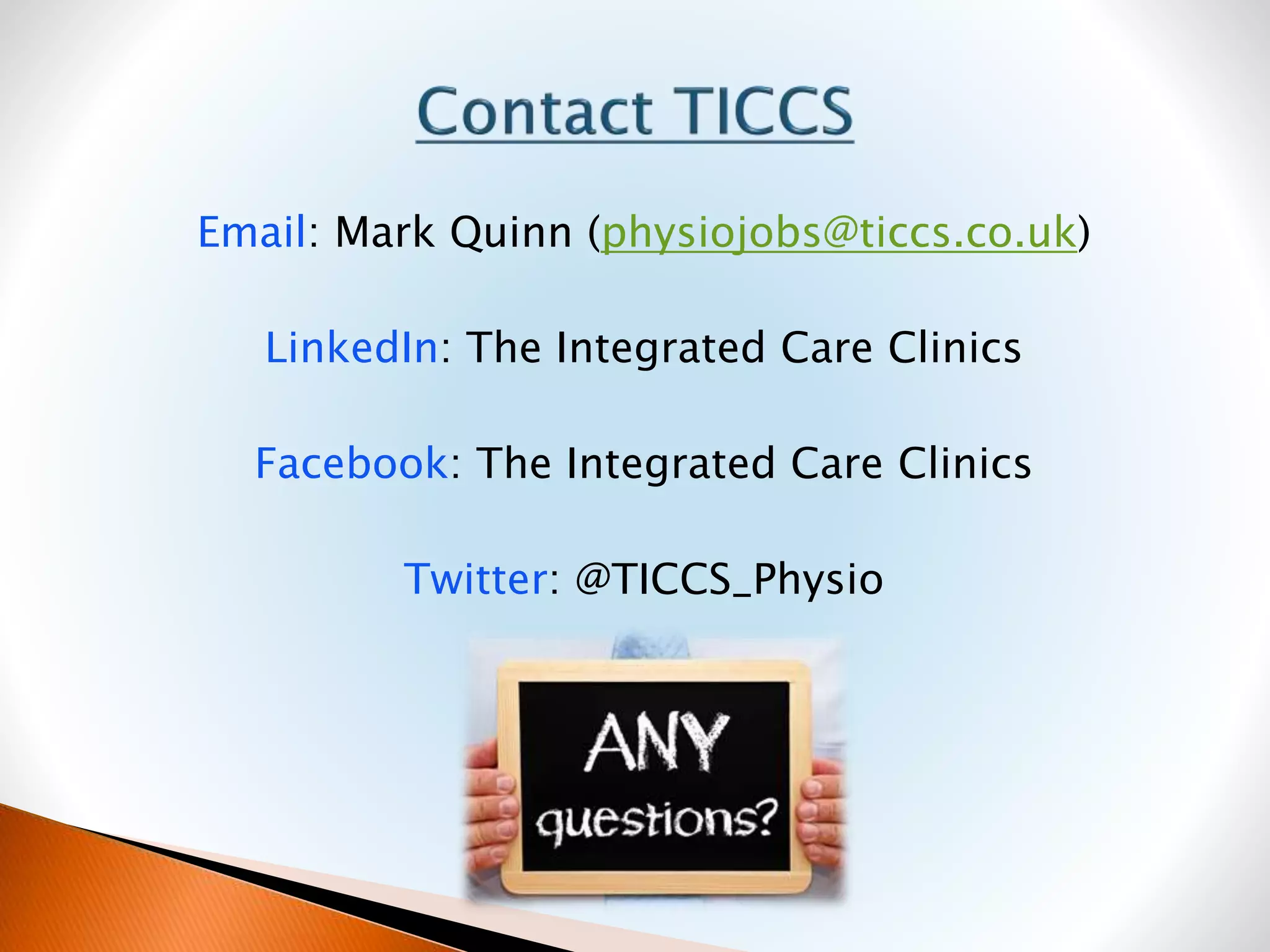 TICCS - The Integrated Care Clinics | PPTX