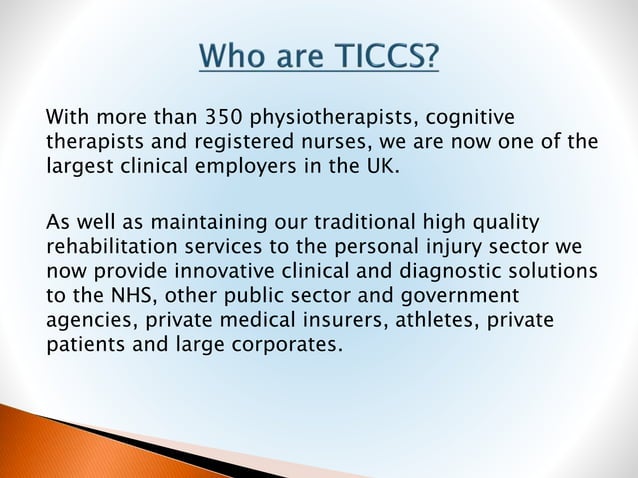 TICCS - The Integrated Care Clinics | PPTX