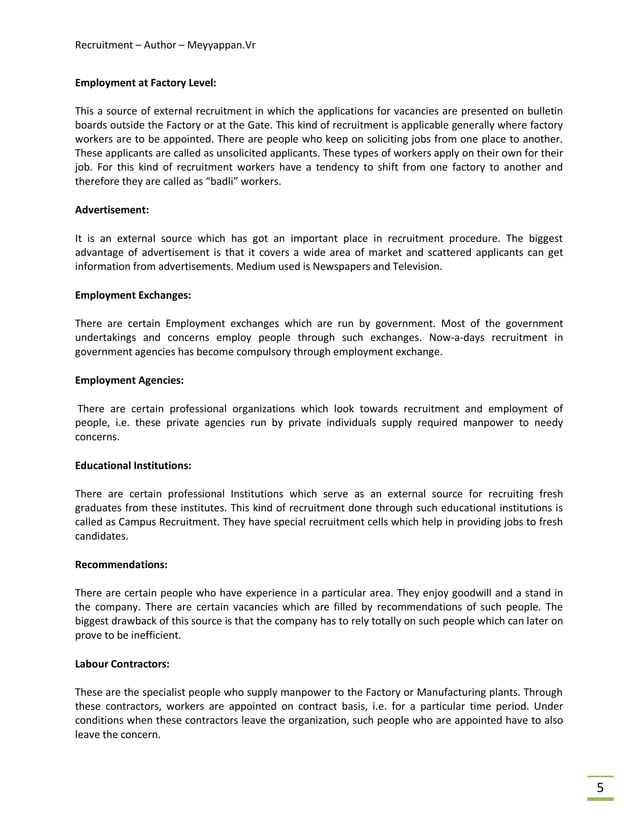 Recruitment process | PDF