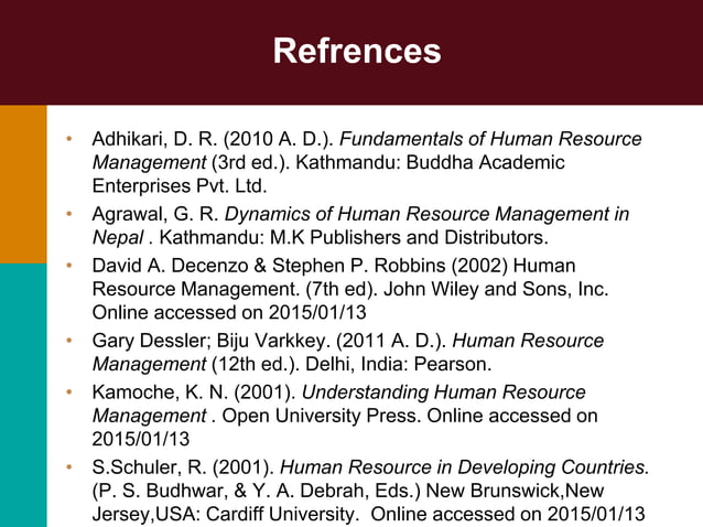 Recruitment process, goals, sources, constraints, selection methods and ...