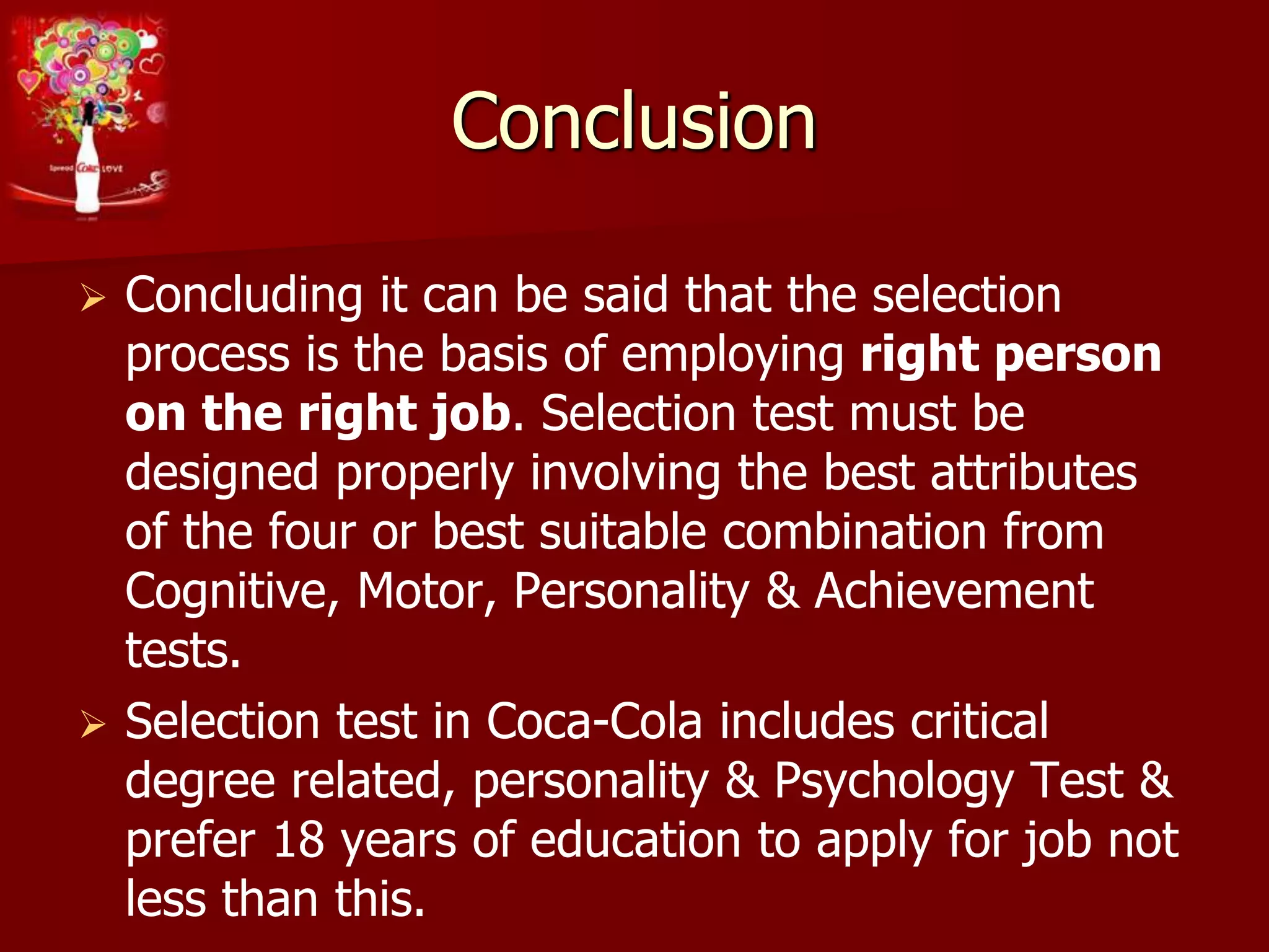 Recruitment process of coca cola | PPTX