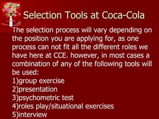 Recruitment process of coca cola | PPTX