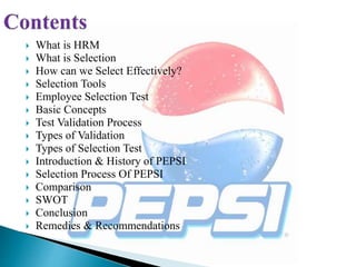 Recruitment process of pepsi revised | PPT