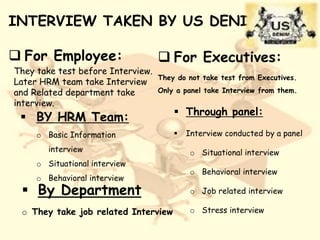 Recruitment process of US Denim | PPT