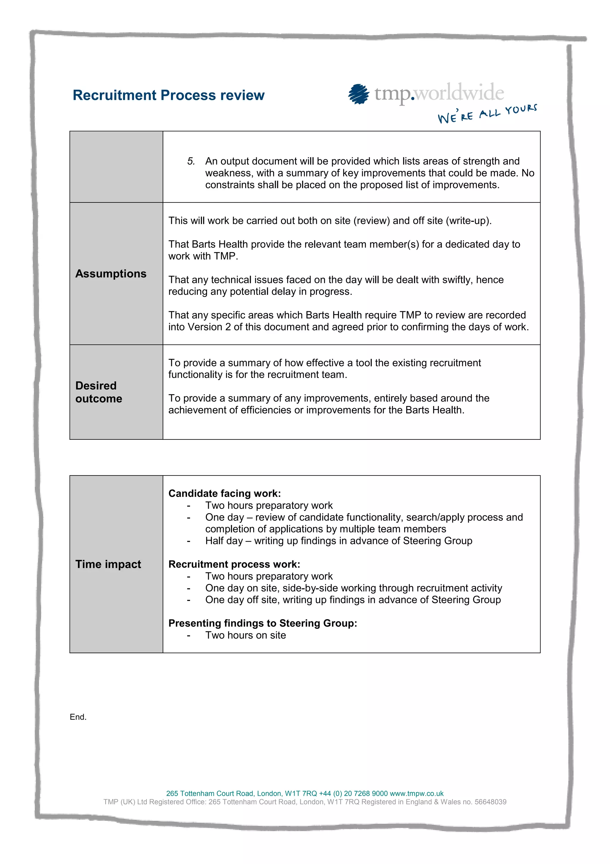 Recruitment process review barts | PDF