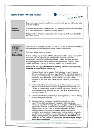 Recruitment process review barts | PDF