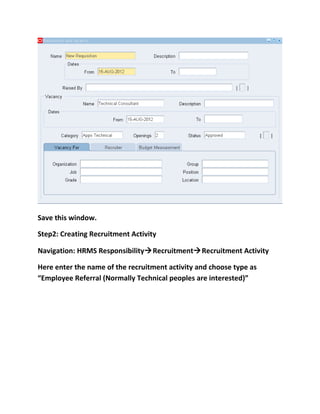 Recruitment process through core hr | DOC