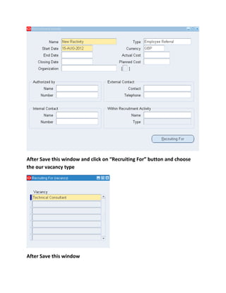Recruitment process through core hr | DOC