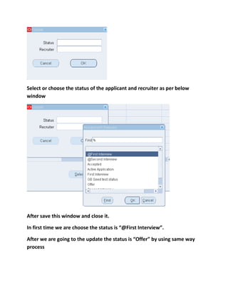 Recruitment process through core hr | DOC