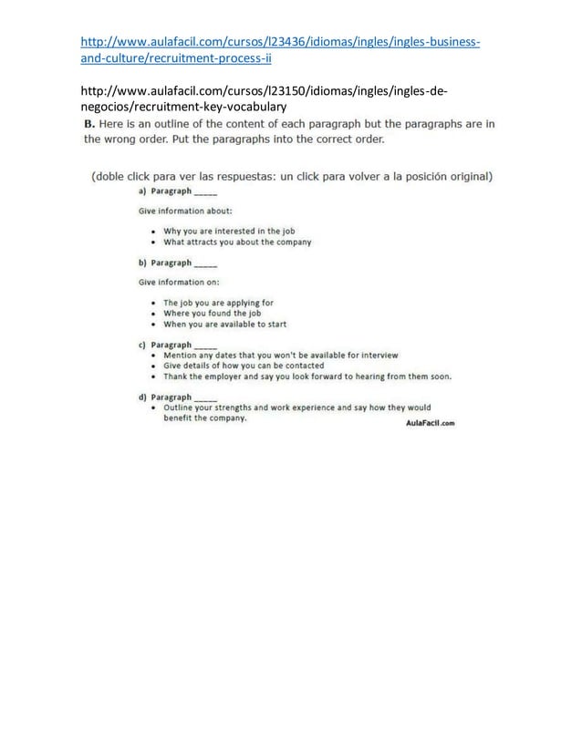 Recruitment process vocabulary and exercises | DOCX