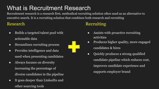 What is recruitment research? Sheila Greco, Chief Executive Officer ...