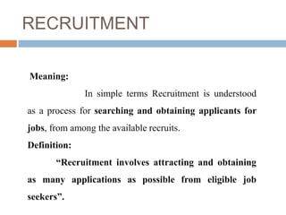 Recruitment & selection | PPTX | Job Search | Careers