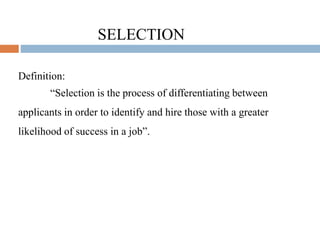 Recruitment & selection | PPT