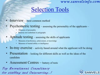 Recruitment selection and process of top companies | PPTX