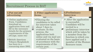Recruitment & Selection Process in BAT (British American Tobacco) | PPT