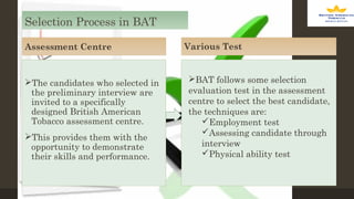 Recruitment & Selection Process in BAT (British American Tobacco) | PPT
